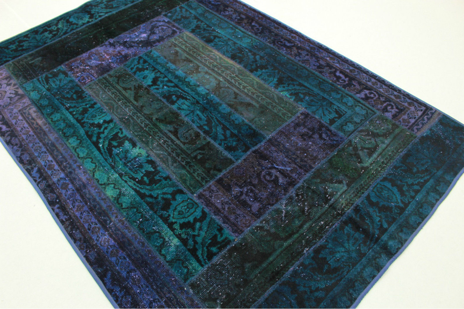 Patchwork Rug Purple Turquoise in 240x170cm (1001-1395) - carpetido.de