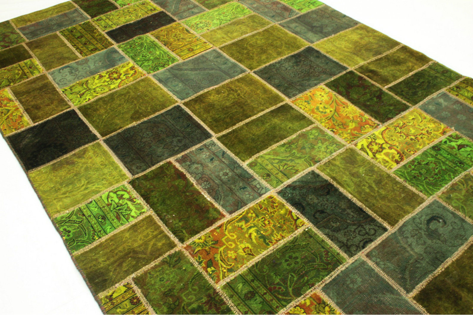 Patchwork Teppich Grün in 300x200cm (1001-1526) - carpetido.de
