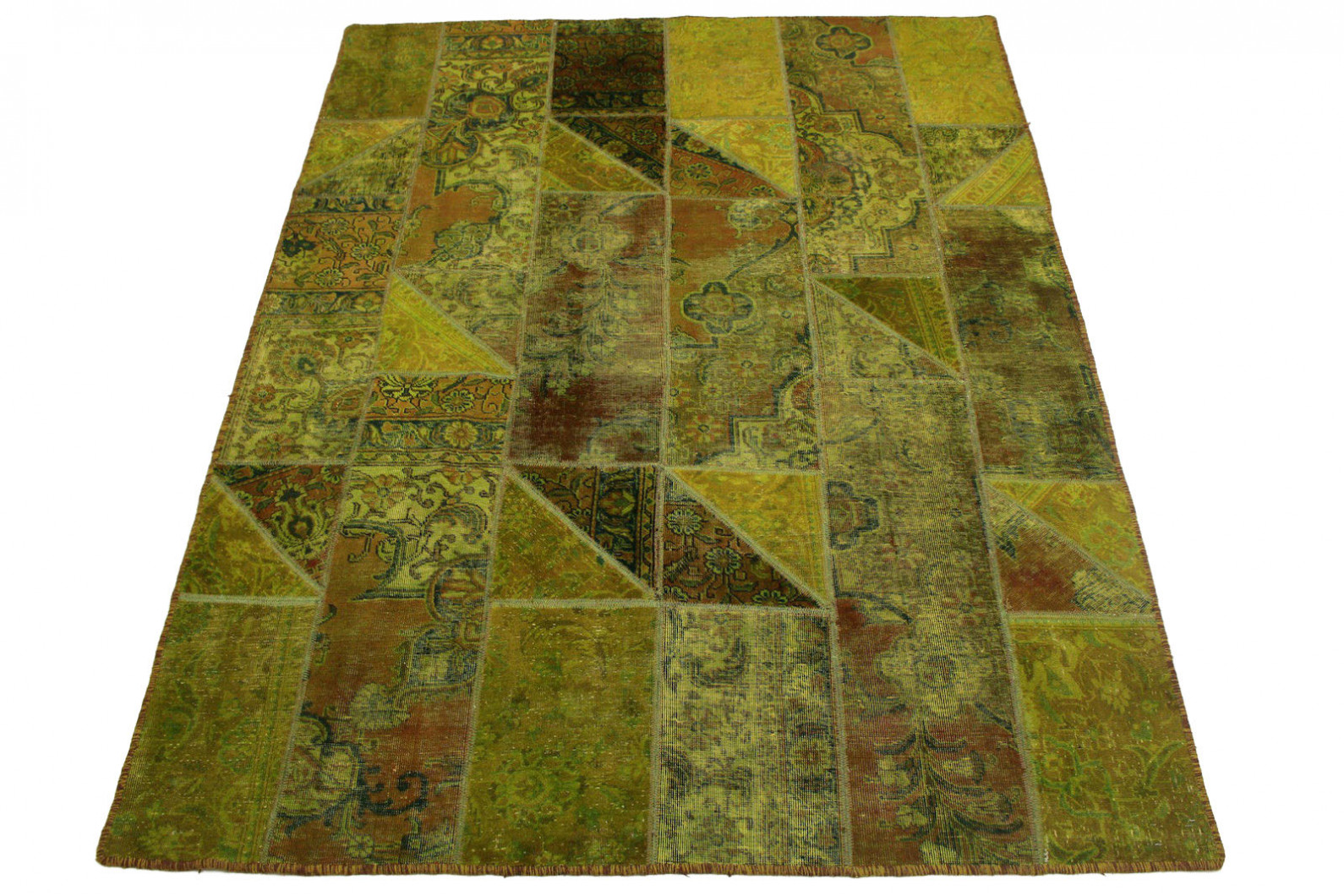 Patchwork Teppich Grün in 240x180cm (1001-1718) - carpetido.de