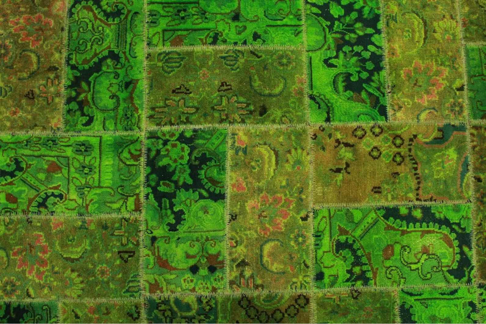 Patchwork Rug Green in 280x240cm (1001-1794) - carpetido.de