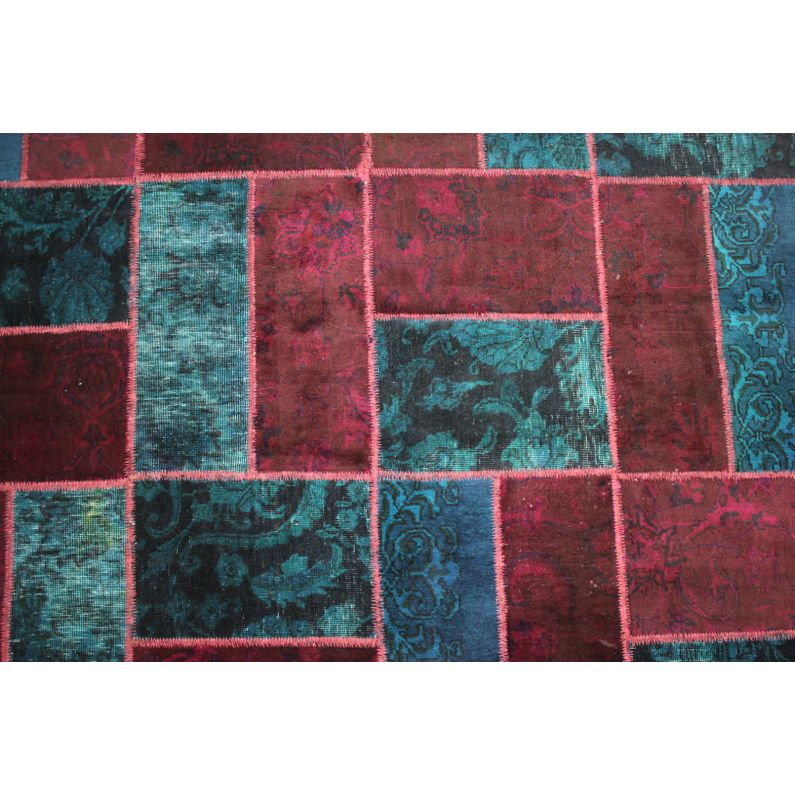 Patchwork Teppich Rot Blau in 310x200cm (1001-1956) - carpetido.de