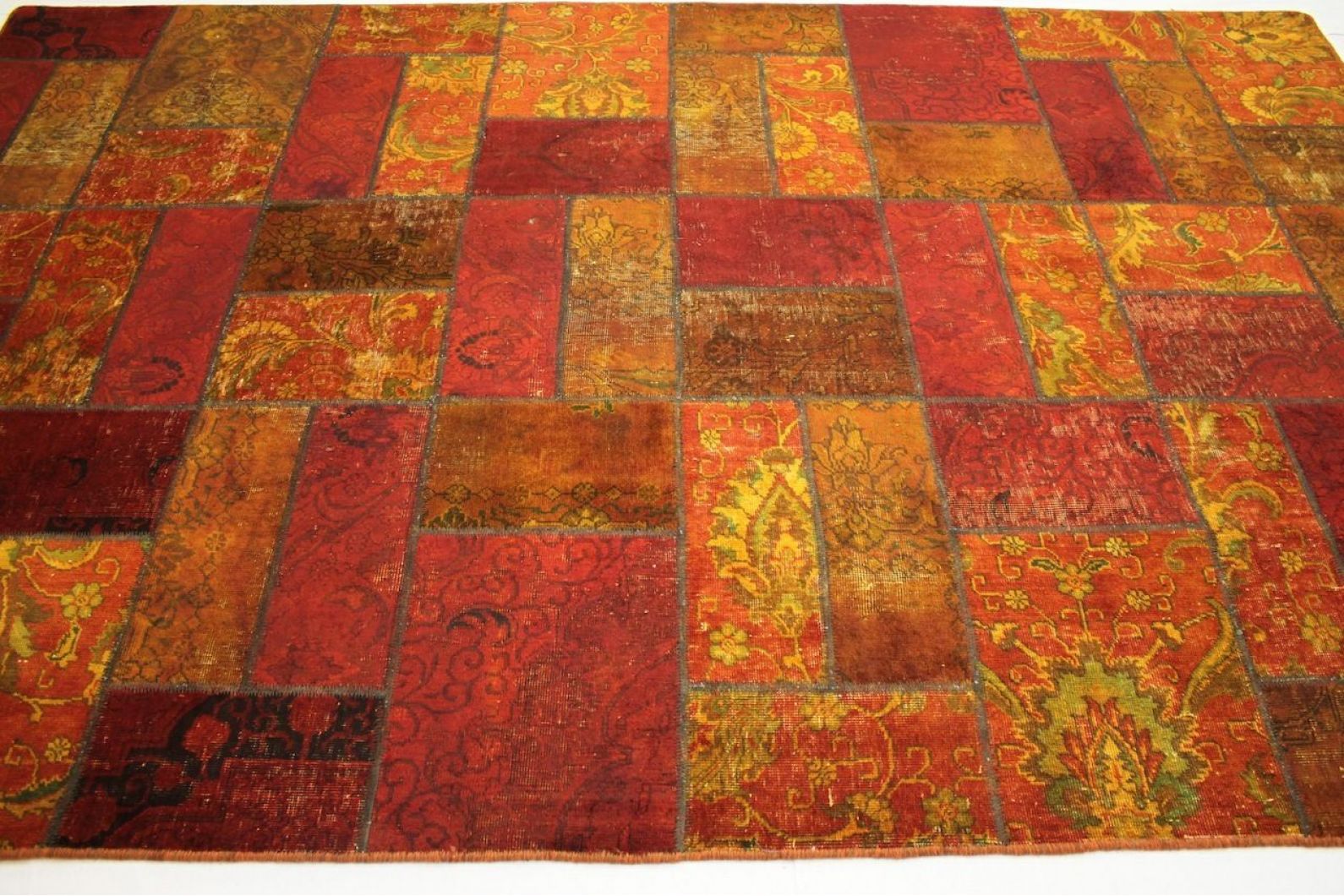 Patchwork Teppich Orange Rot in 310x200cm (1001-1960) - carpetido.de