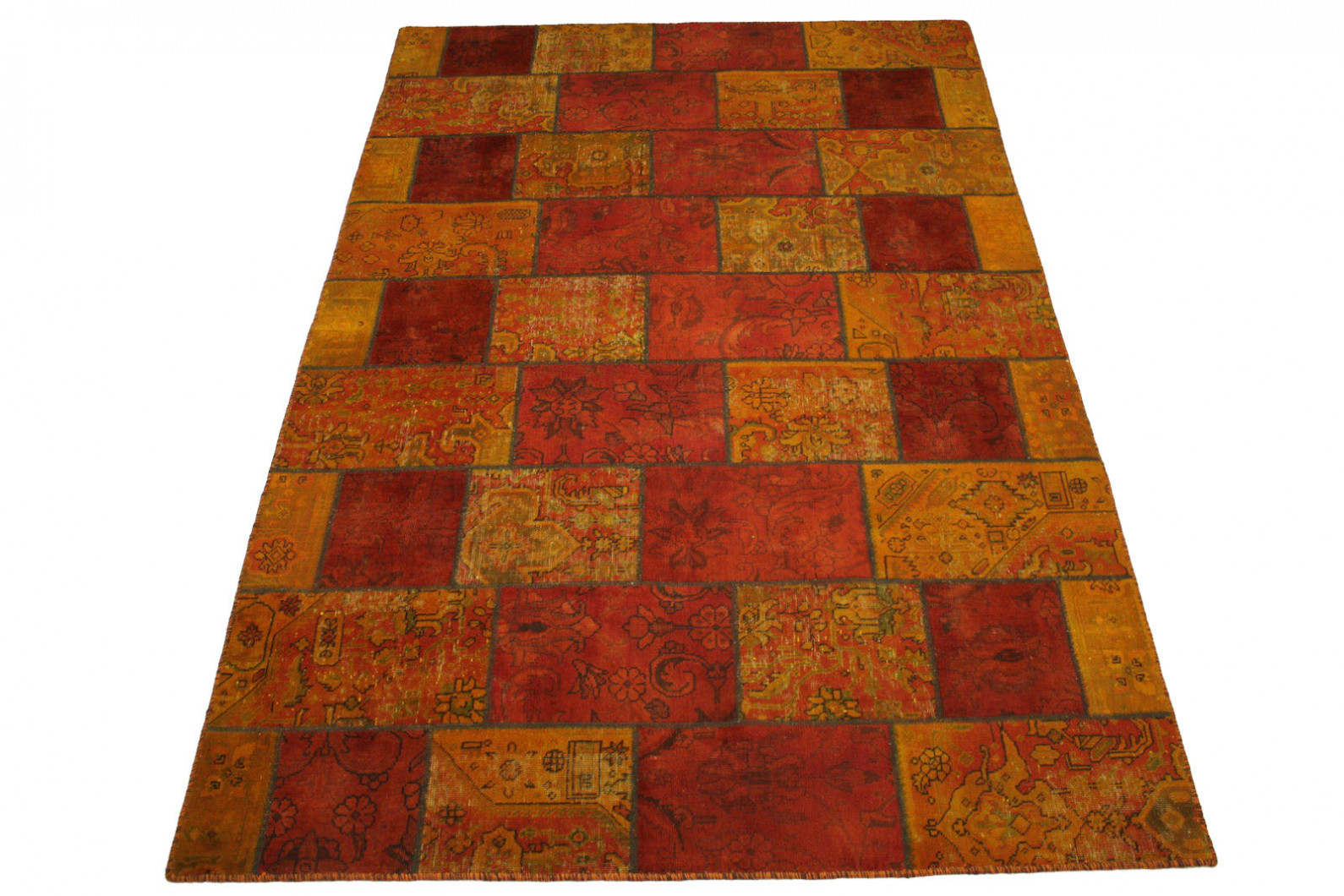 Patchwork Teppich Orange Rot in 300x200cm (1001-2008) - carpetido.de