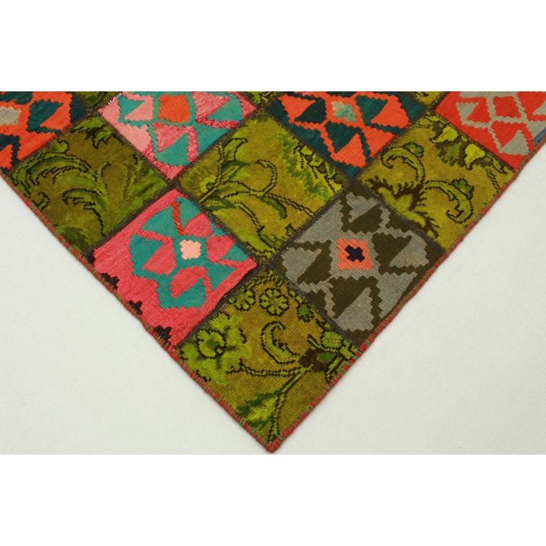 Patchwork Rug Green in 200x150cm (1001-2169) - carpetido.de