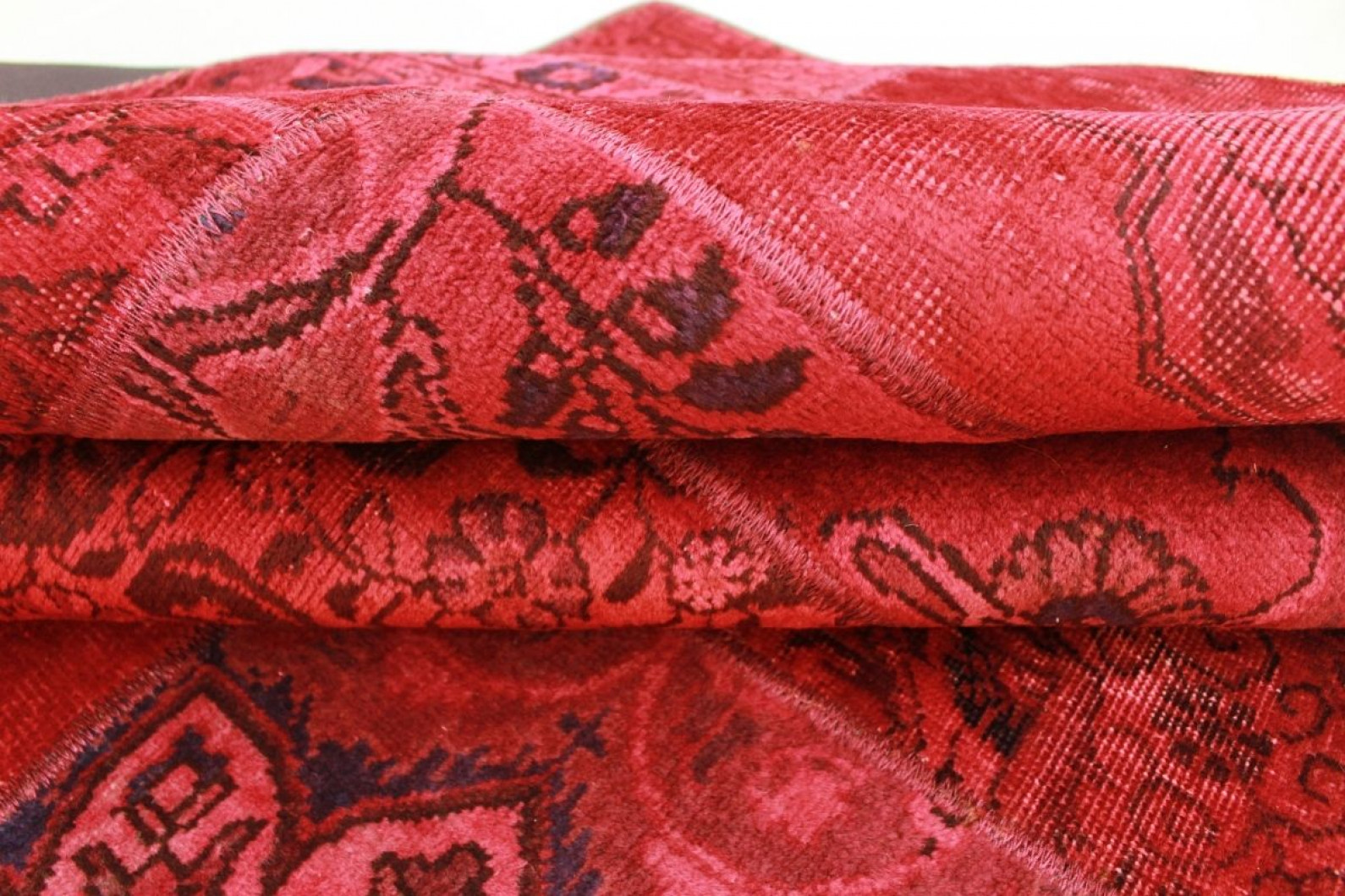 Vintage Patchwork Teppich rot in 240x170cm (1001-2554) - carpetido.de