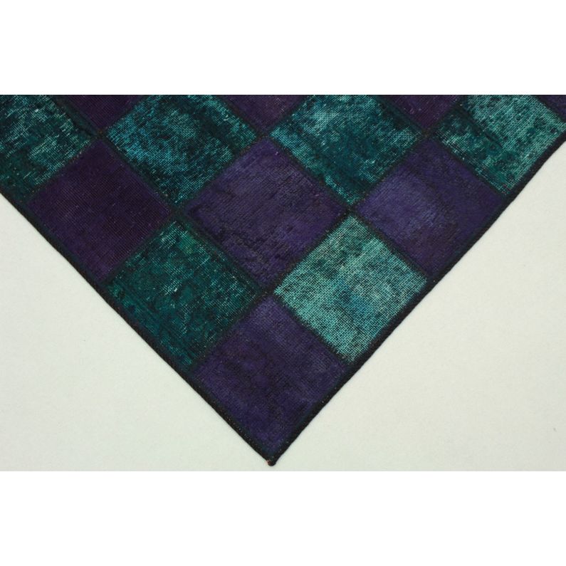 Patchwork Rug Purple Turquoise in 200x140cm (1001-2676) - carpetido.de