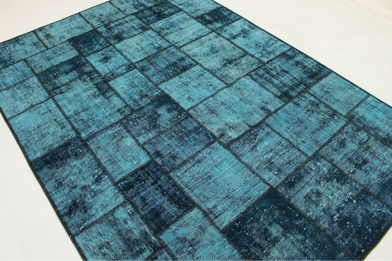 Patchwork Teppich Blau in 240x170cm (1001-2974) - carpetido.de