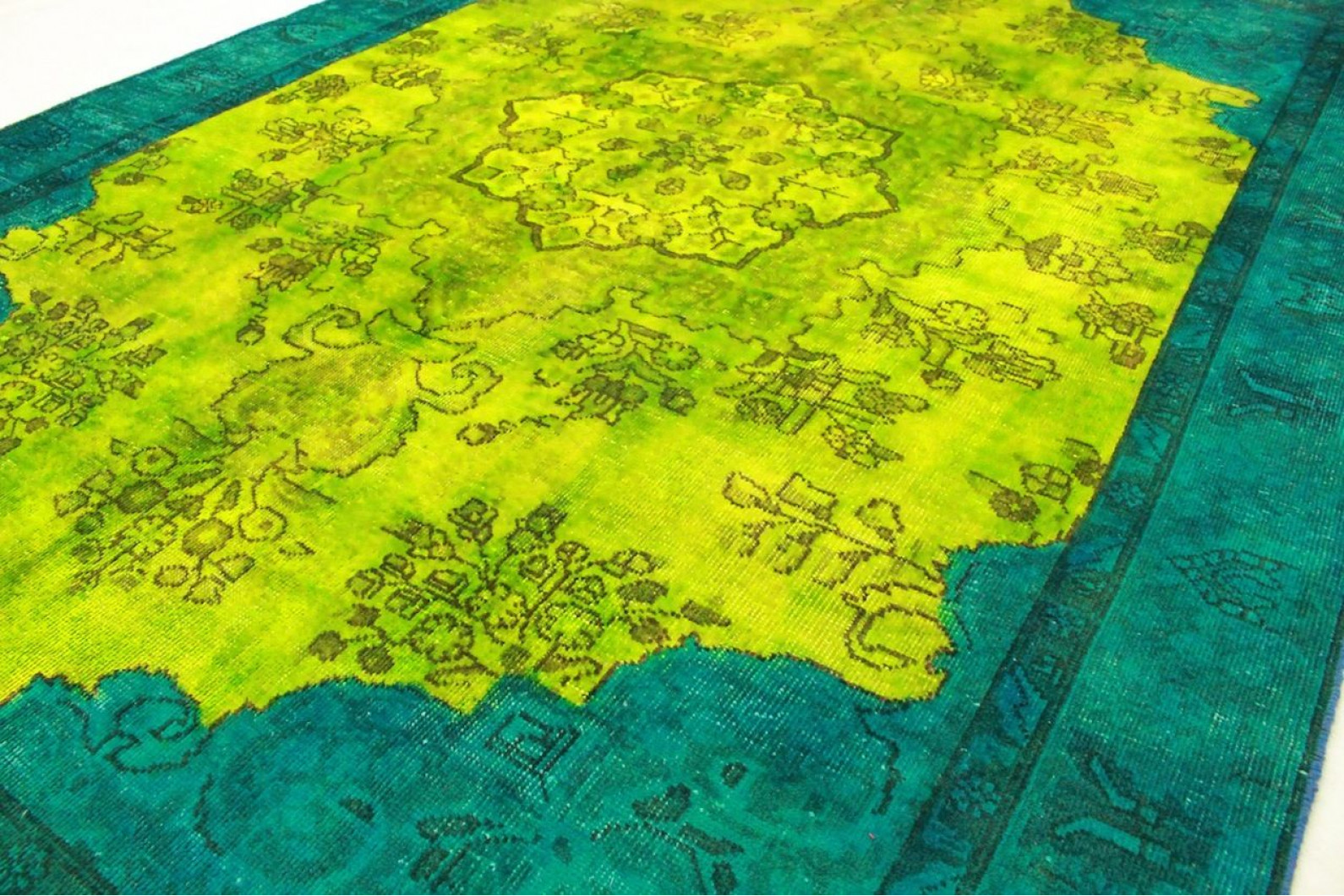 Vintage Rug Green Turquoise in 270x190cm (1001-3203) - carpetido.de