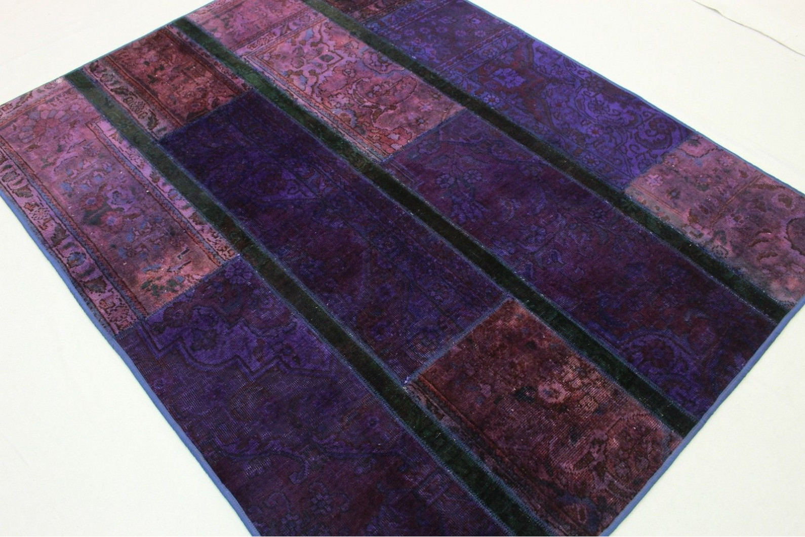 Patchwork Teppich Lila in 200x160cm (1001-990) - carpetido.de