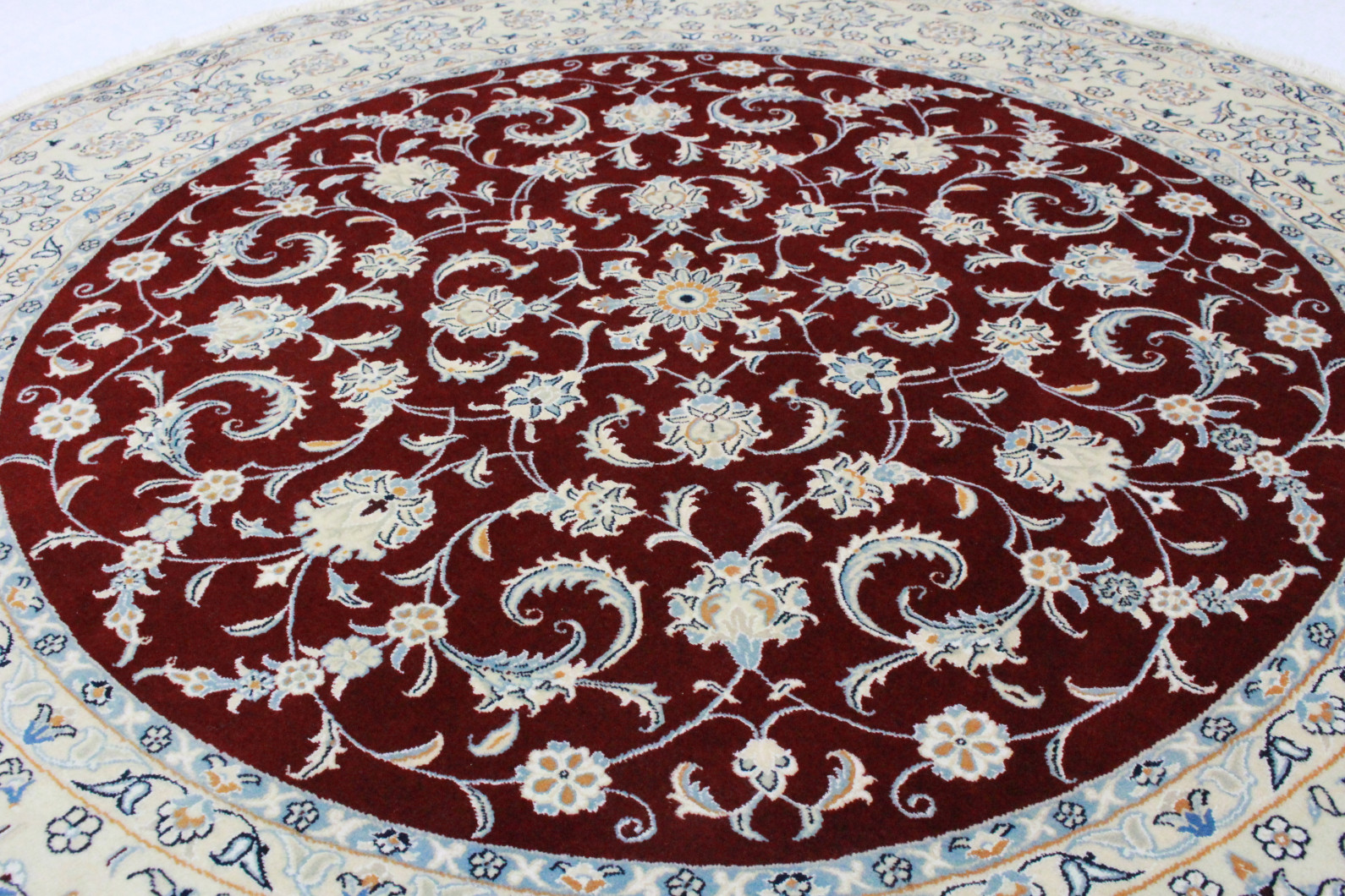 Nain Teppich Rund Rot Weiß in 200x200 (5120-11864) - carpetido.de