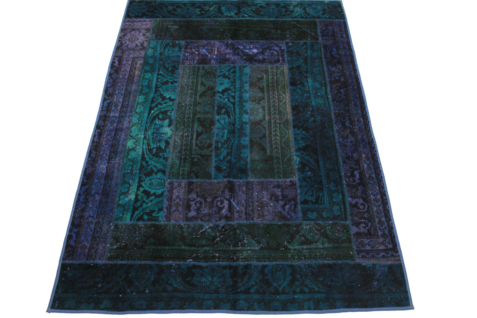 Patchwork Rug Purple Turquoise in 240x170cm (1001-1395) - carpetido.de