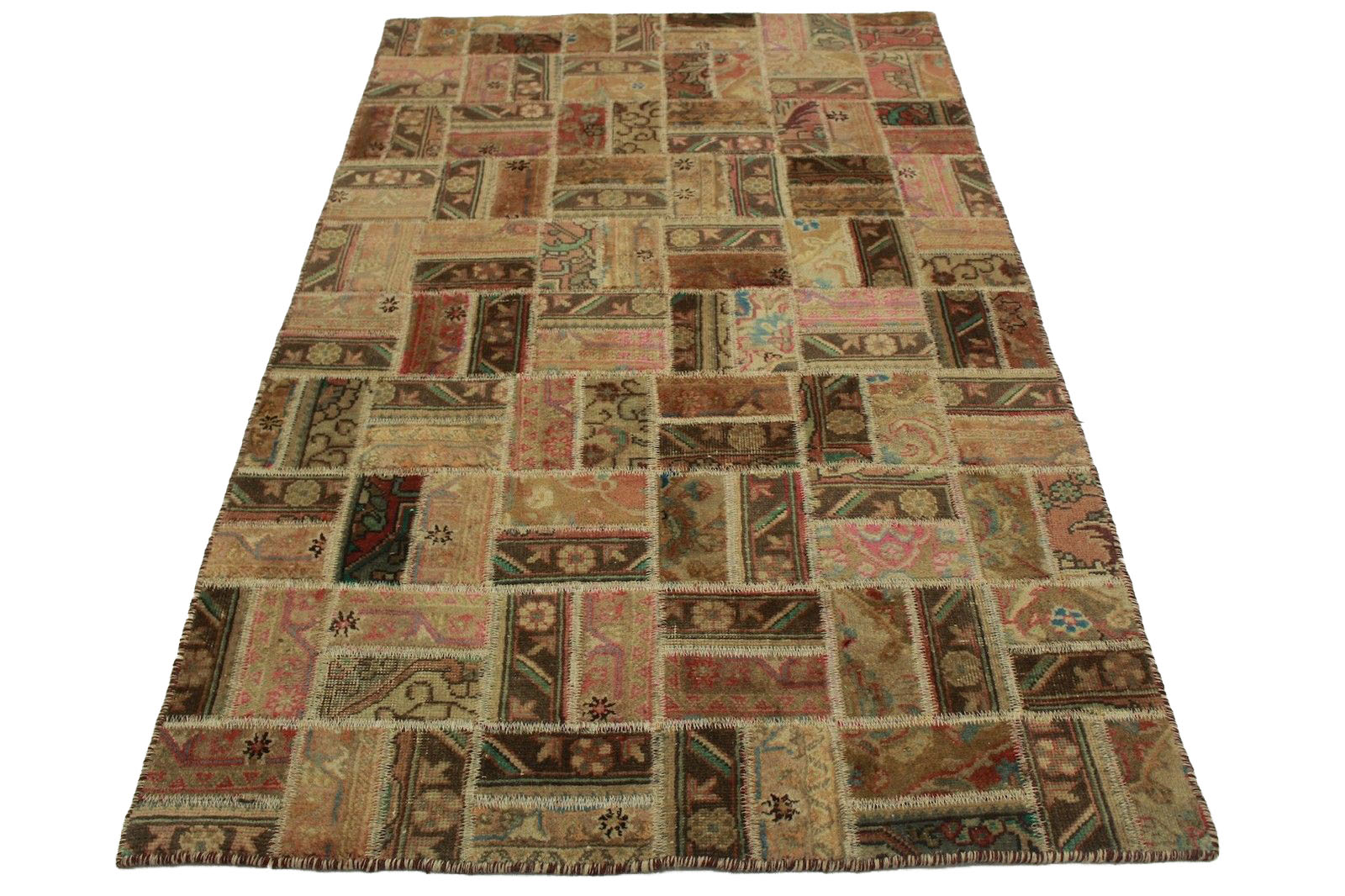 Patchwork Teppich Braun Beige in 200x120cm (1001-1920) - carpetido.de