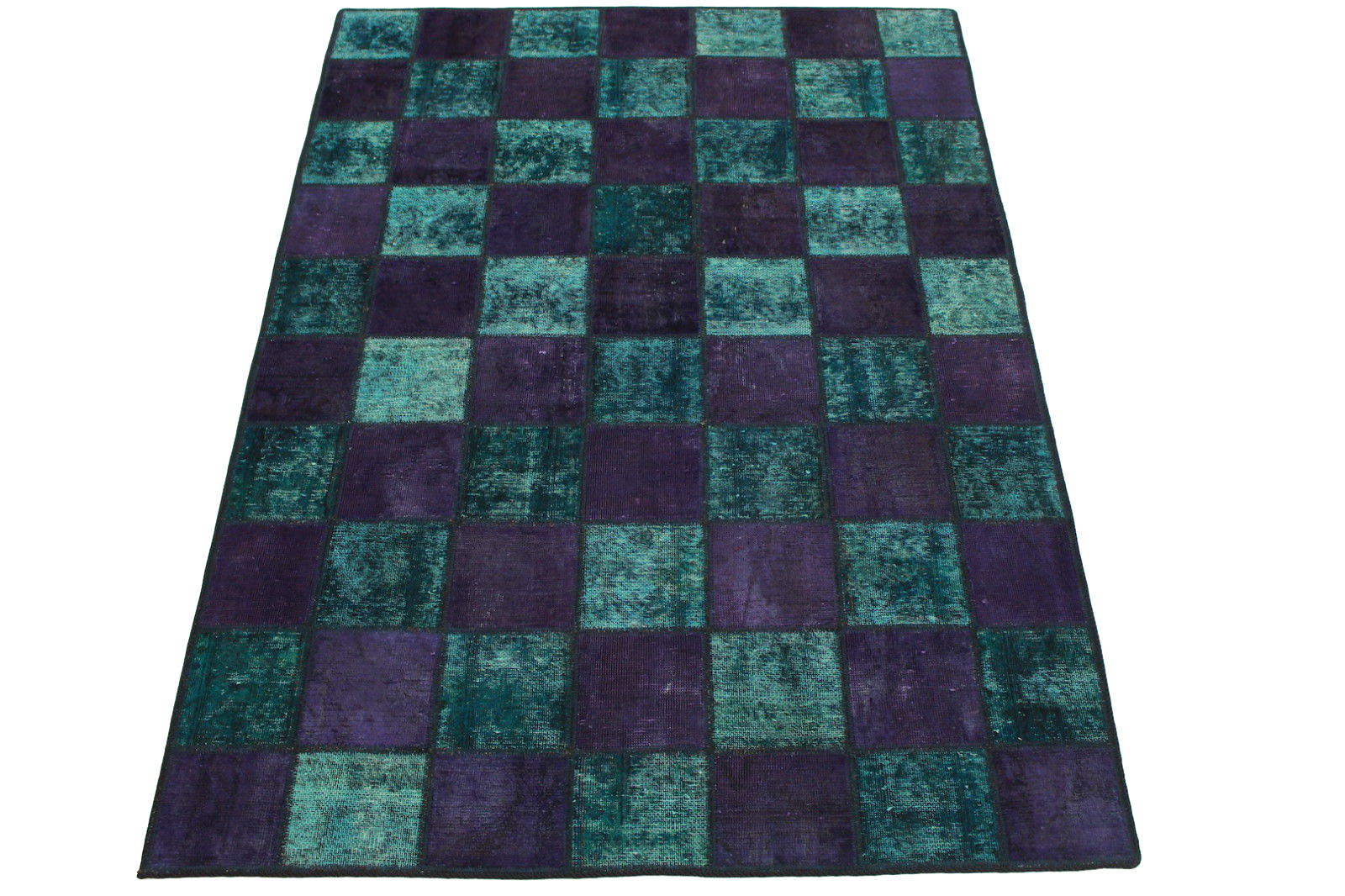 Patchwork Rug Purple Turquoise in 200x140cm (1001-2676) - carpetido.de